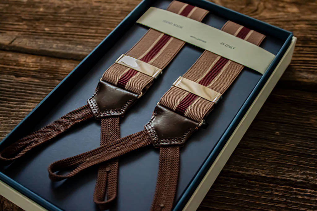 Camel and Burgundy Striped Elastic Braces - code 685 | Dignito online ...